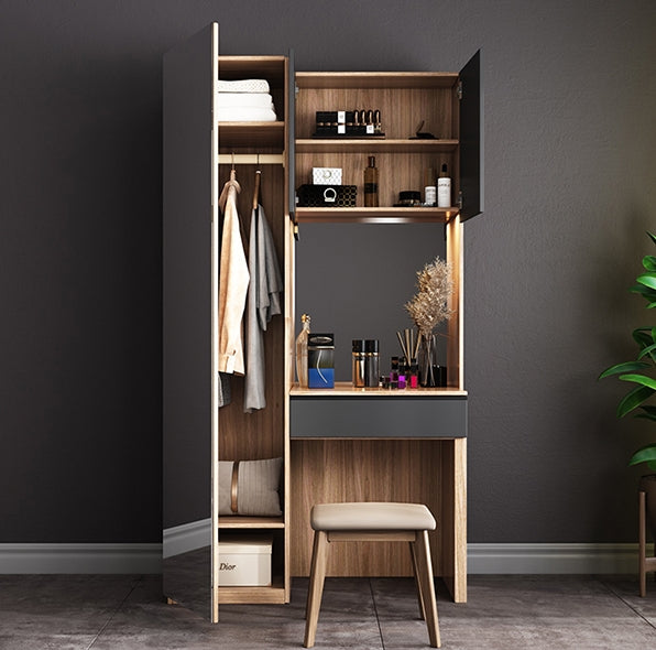 The Trending Wardrobe and Dressing Table Combo with LED Mirror for Mod ...