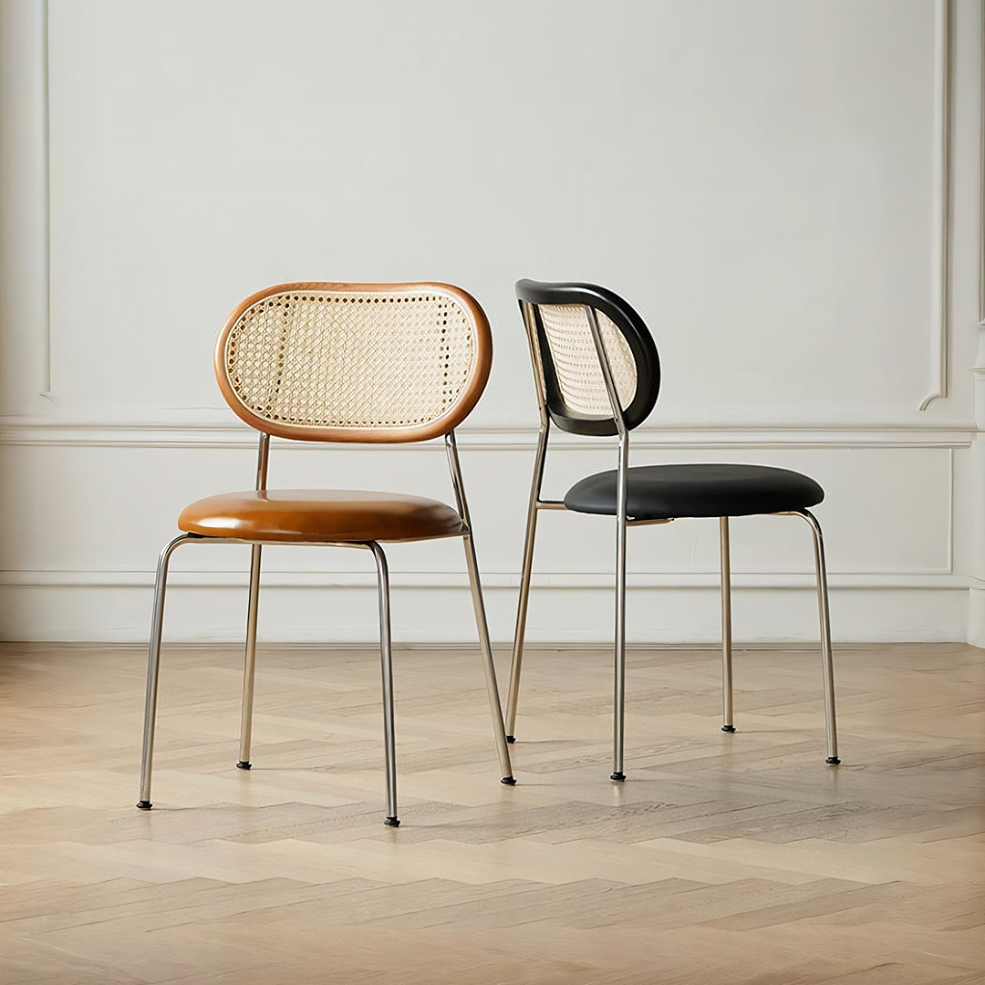 Ozzie Rattan Dining Chair, Round Seat Pad – Weilai Concept