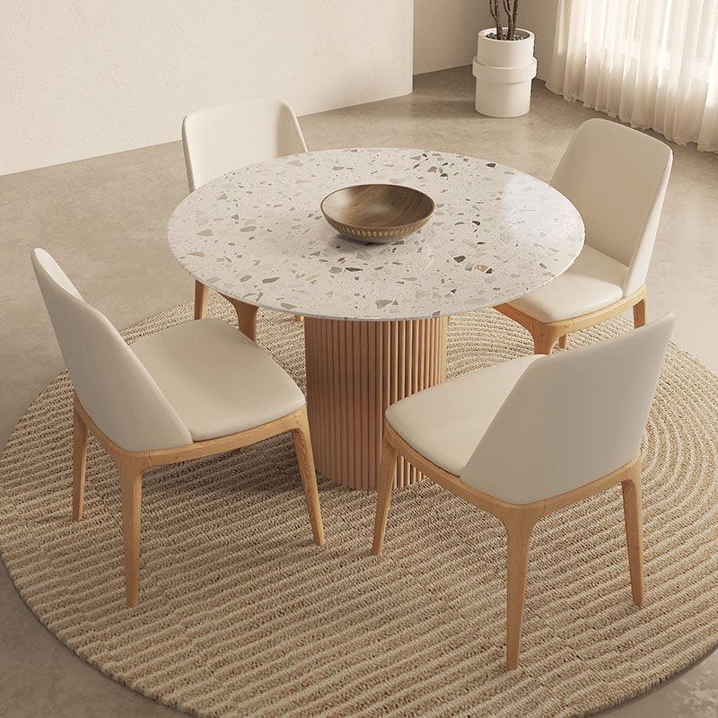 Sienna Round Dining Table, Premium Terrazzo And Wood Base – Weilai Concept